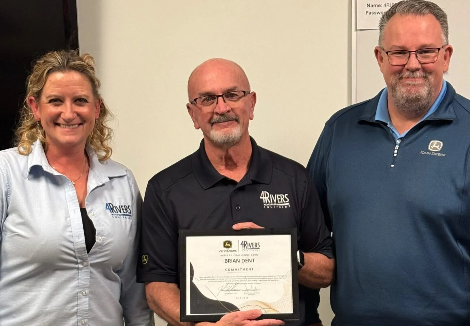 Brian Dent Receives “Commitment” Challenge Coin | 4Rivers Equipment